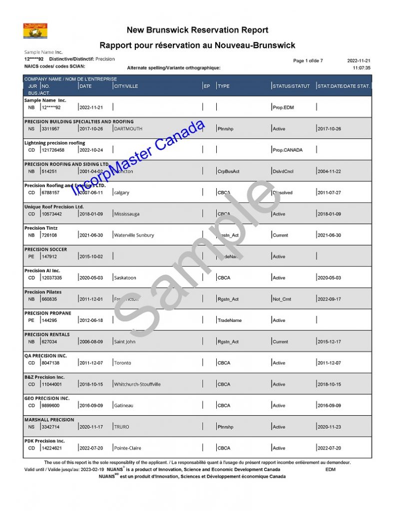 Sample of Nuans Report NB - Nuans Canada